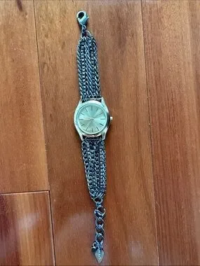Avon | Accessories | Avon Gold Tone Watch With Black Chain Bracelet ...
